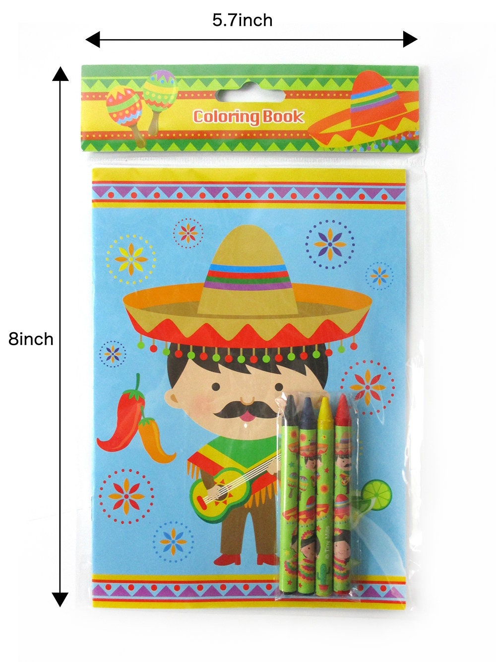 Pinata and Fiesta Coloring Books With Crayons Party Favors - Etsy
