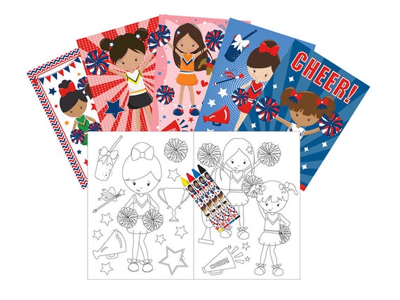 Cheerleading Coloring Books With Crayons Party Favors - Etsy
