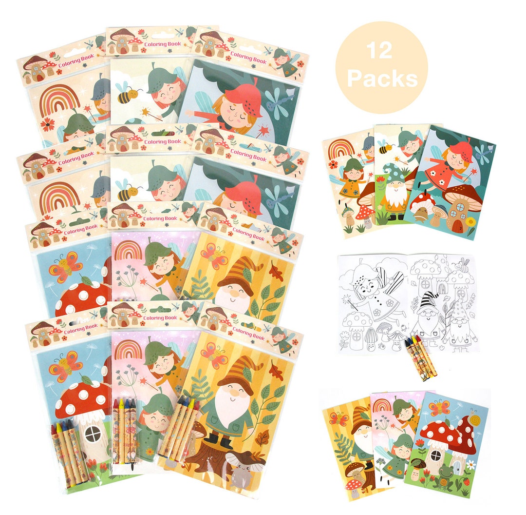 Fantasy Gnome and Mushroom Coloring Books With Crayons Party Favors - Etsy