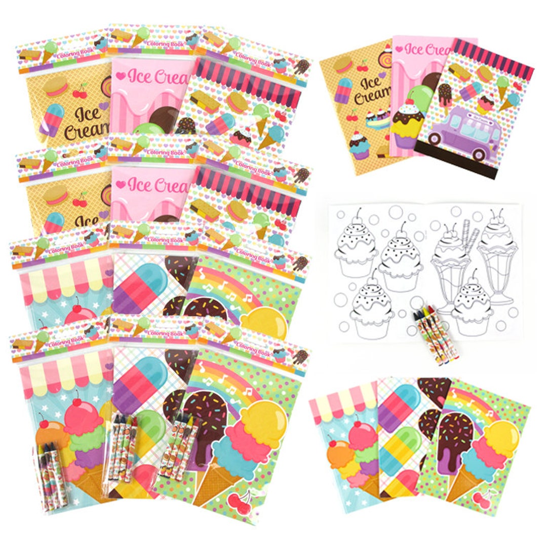 Ice Cream Coloring Books With Crayons Party Favors - Etsy