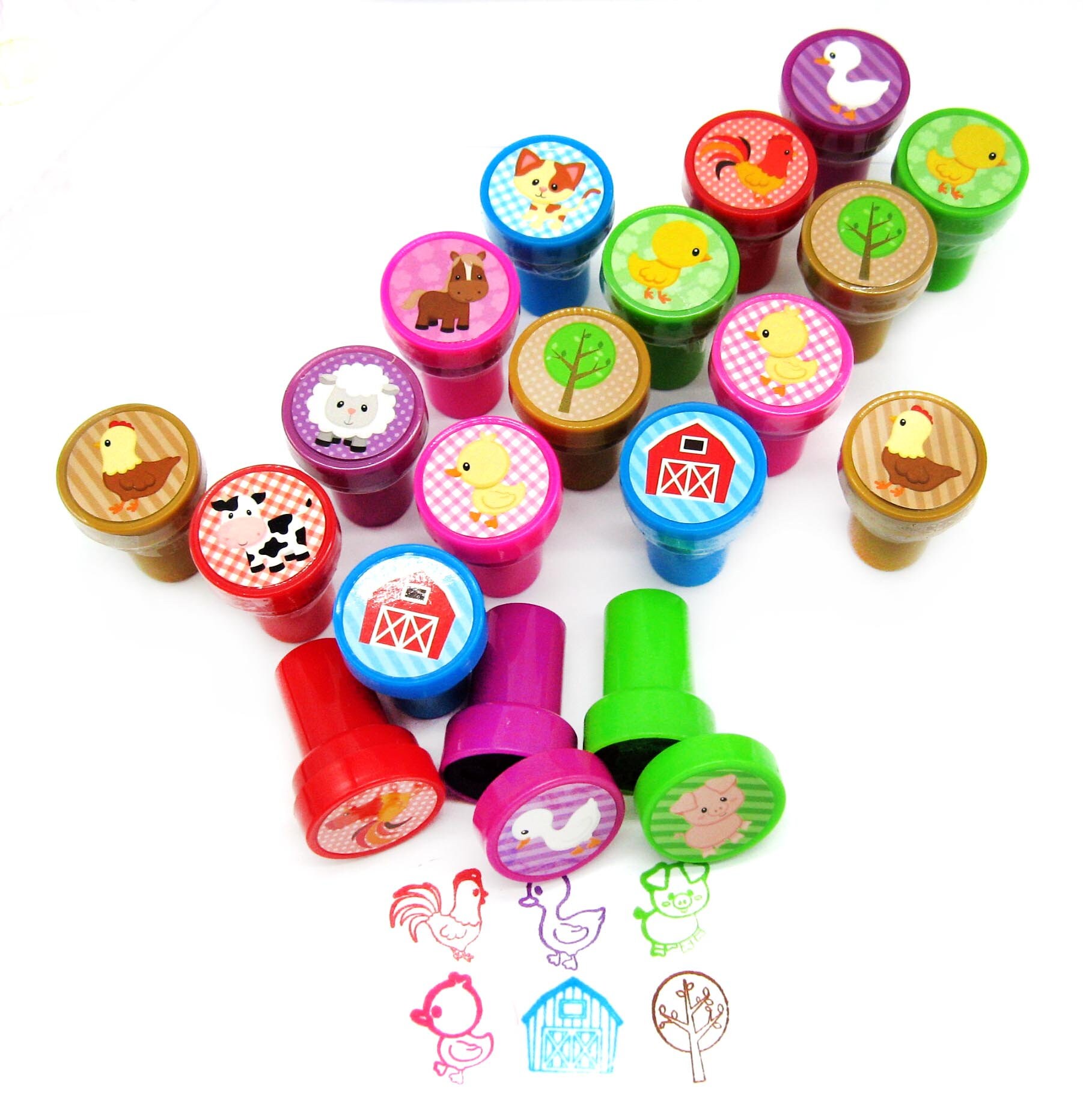 Farm Animals self-inking stampers gift scrapbooking | Etsy