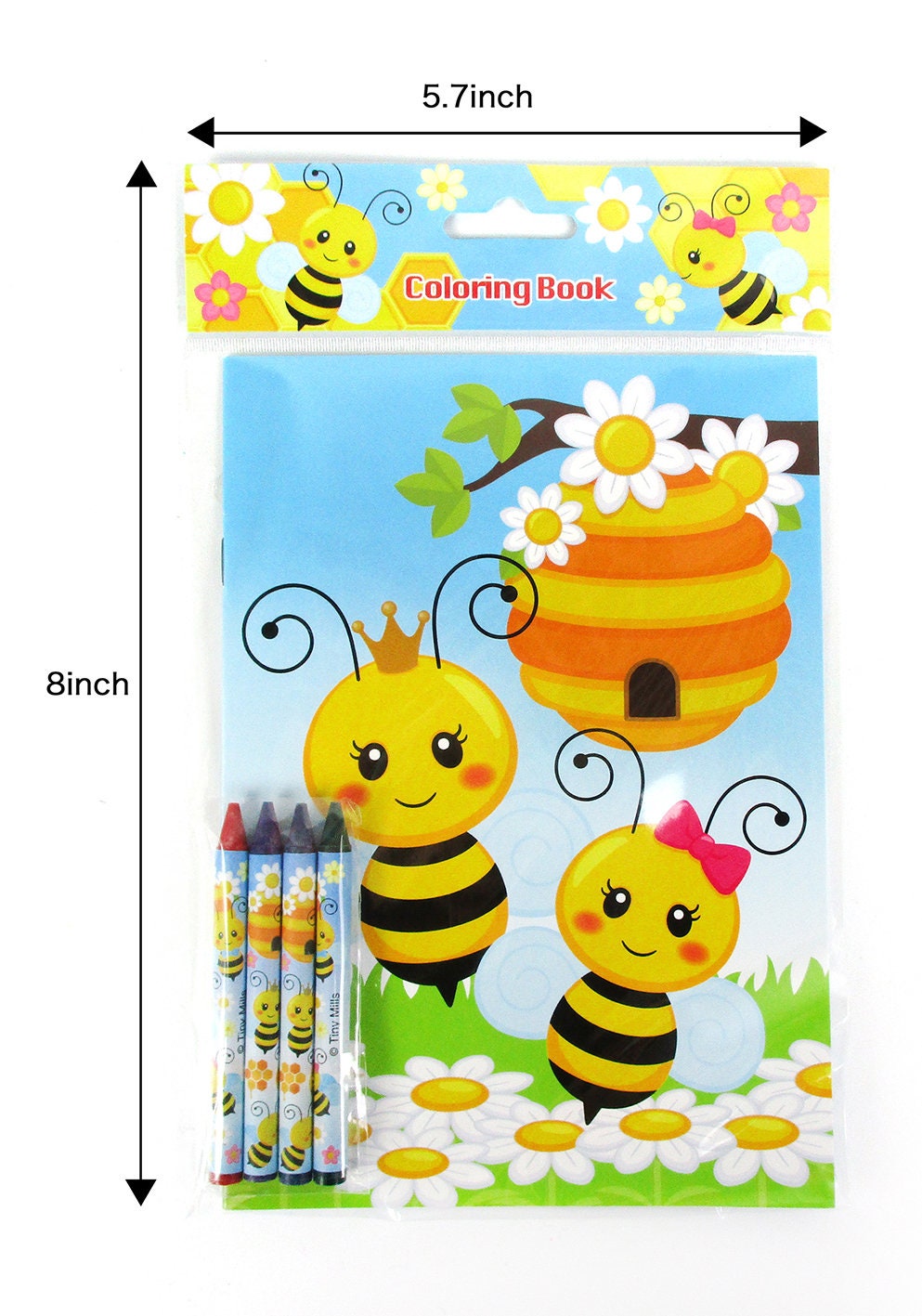Honeybee Bumblebee Coloring Books With Crayons Party Favors | Etsy