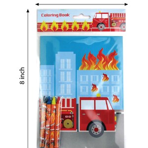 Firefighter Fire Truck Coloring Books With Crayons Party Favors - Etsy
