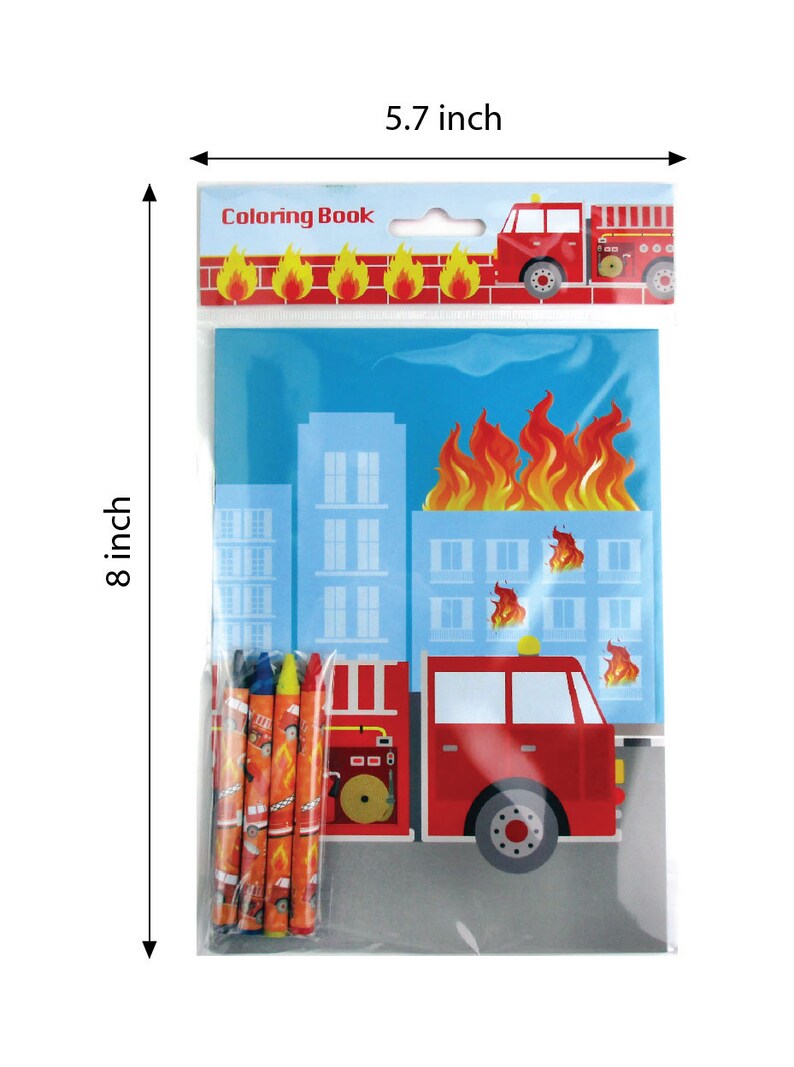 Firefighter Fire Truck Coloring Books With Crayons Party Favors - Etsy