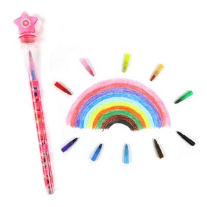 24 Pcs Donut Stackable Crayon With Stamp Topper - Etsy