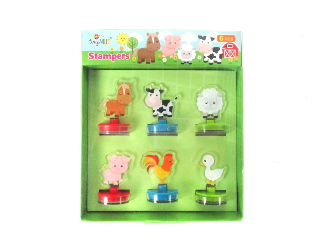 Farm Animal Acrylic Stampers Set of 6 | Kids Craft Stamps | Classroom ...