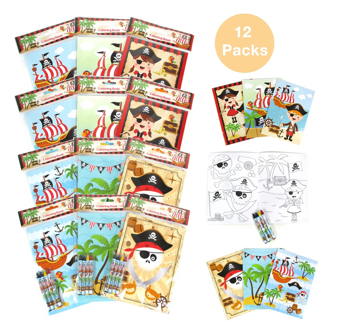 Pirate Coloring Books With Crayons Party Favors - Etsy