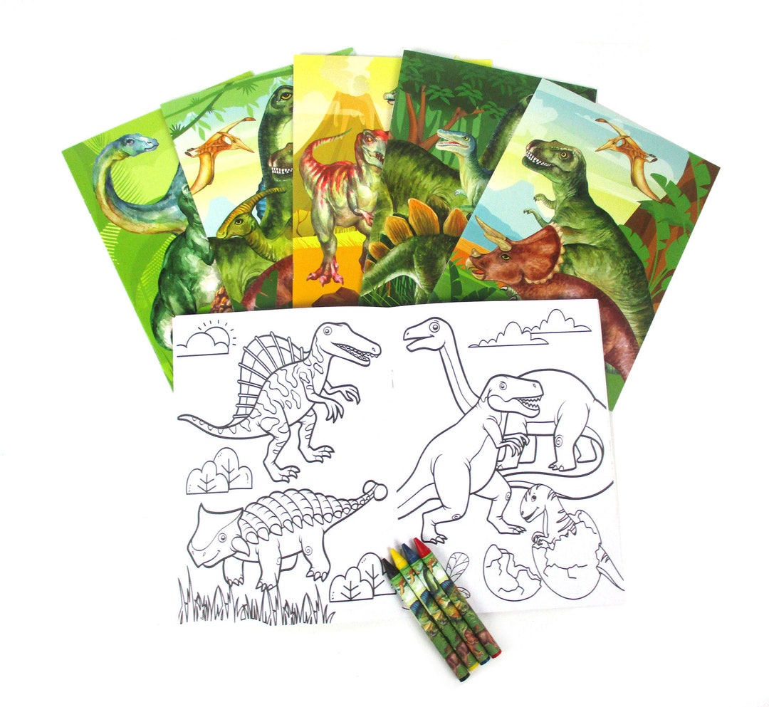 Jurassic Dinosaur Party Coloring Books With Crayons Party Favors - Etsy