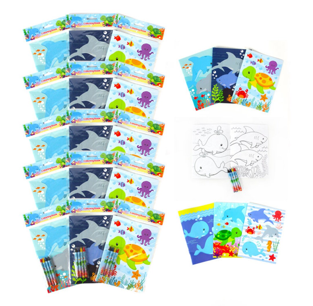 Ocean Turtle Sea Life Party Coloring Books With Crayons Party Favors - Etsy