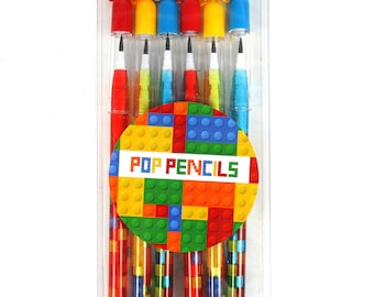 24 Pcs Building Blocks Brick Multi Point Pencils | Etsy