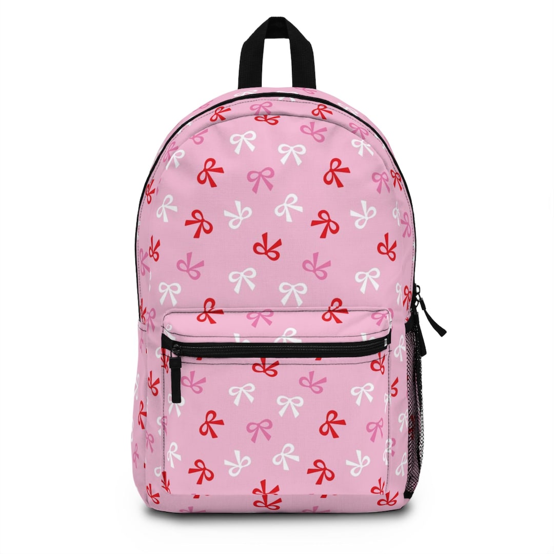 Red White and Pink Bow Backpack - Etsy