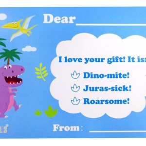 Dinosaur Text Fill-in Birthday Thank You Cards for Kids - Etsy