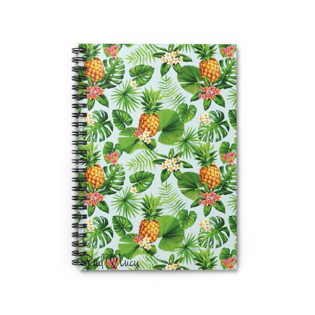 Hawaiian Tropical Foliage Houseplant With Pineapples Spiral Notebook - Etsy