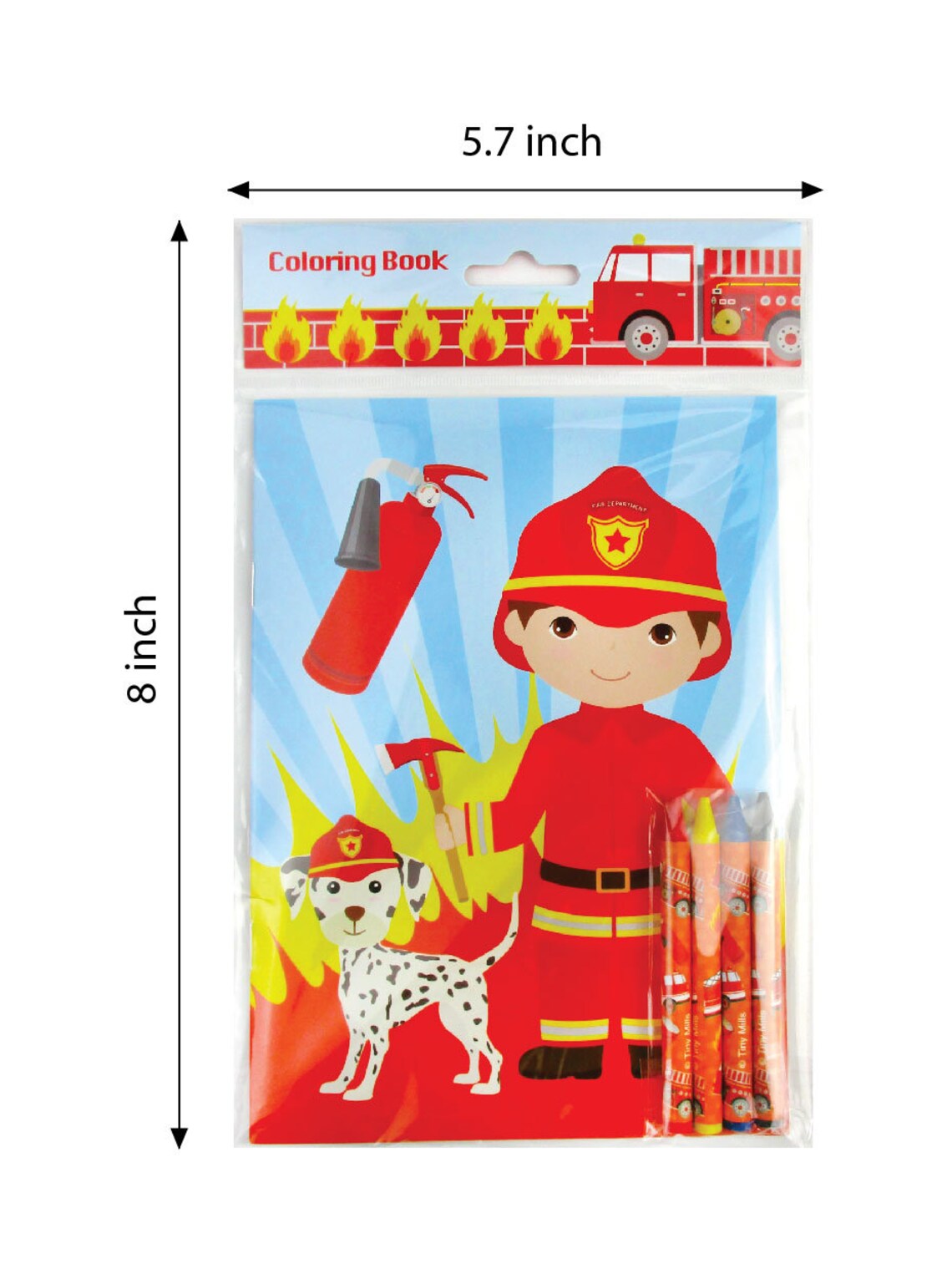 Firefighter Fire Truck Coloring Books With Crayons Party - Etsy