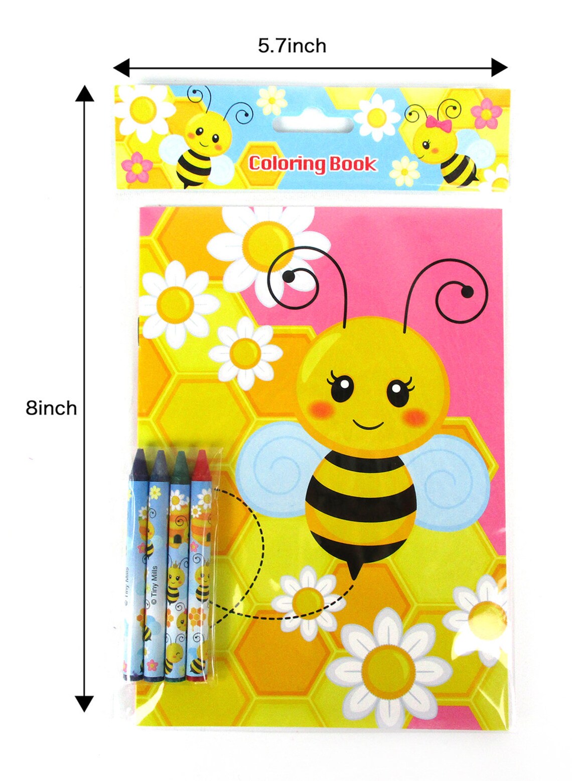 Honeybee Bumblebee Coloring Books With Crayons Party Favors | Etsy