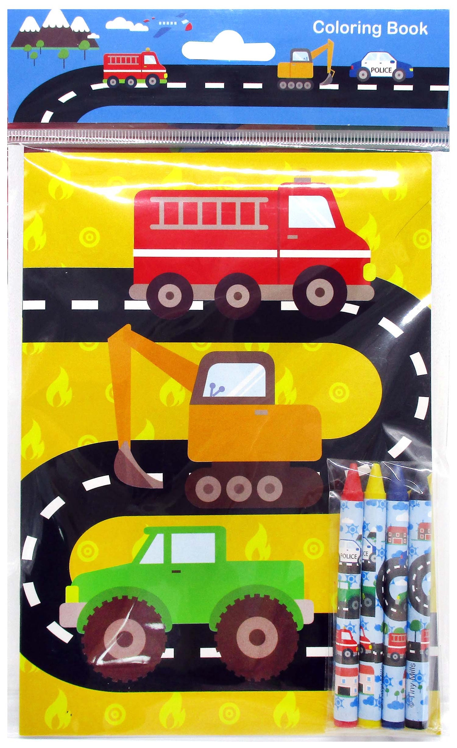 Cars Transportation Vehicle Party Coloring Books With Crayons Party ...