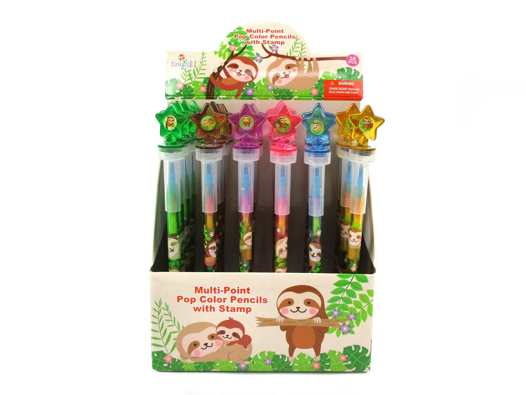 Sloth Stackable Crayon With Stamp Topper - Etsy