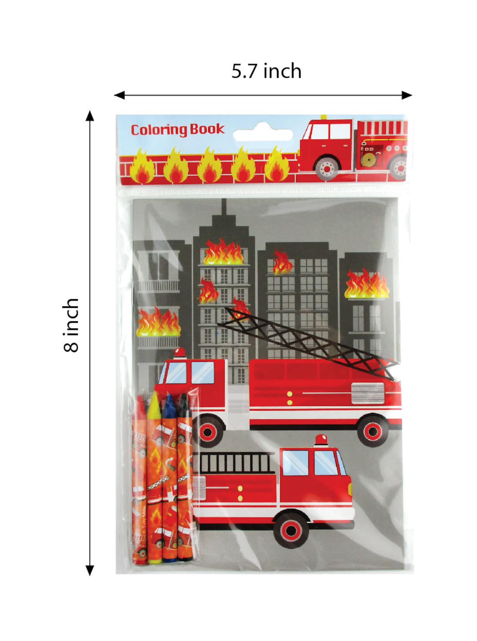 Firefighter Fire Truck Coloring Books With Crayons Party Favors - Etsy