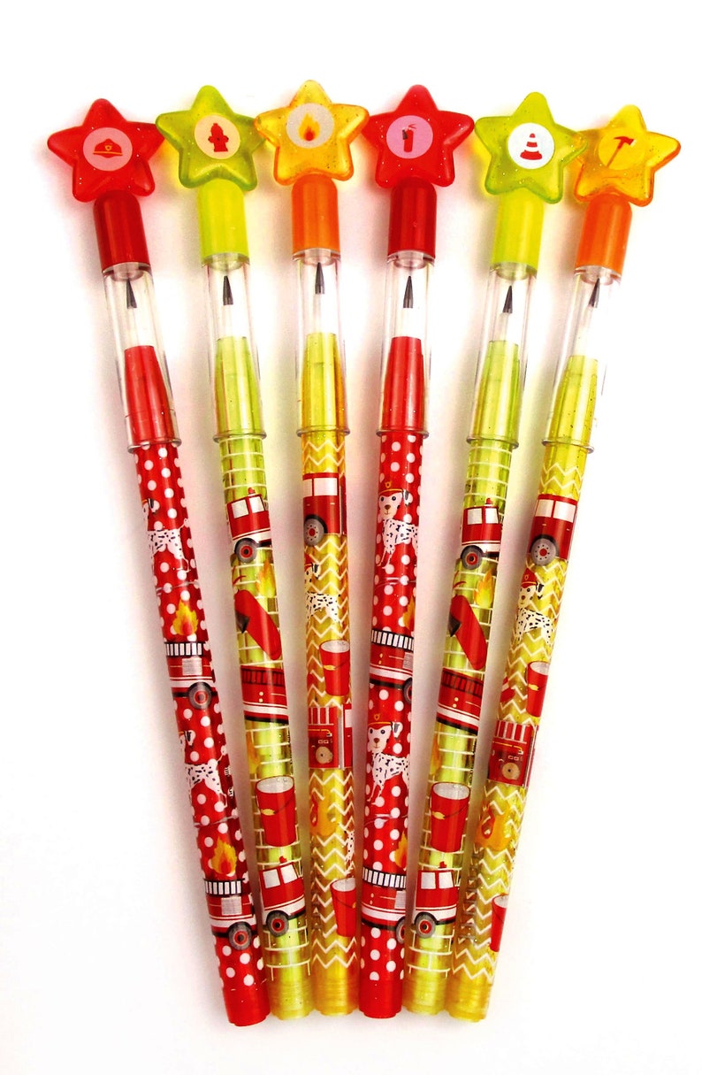 24 Pcs Firefighter Firetruck Multi Point Pencils - Etsy
