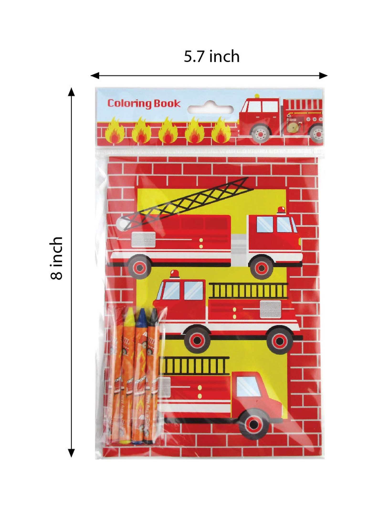 Firefighter Fire Truck Coloring Books With Crayons Party Favors - Etsy