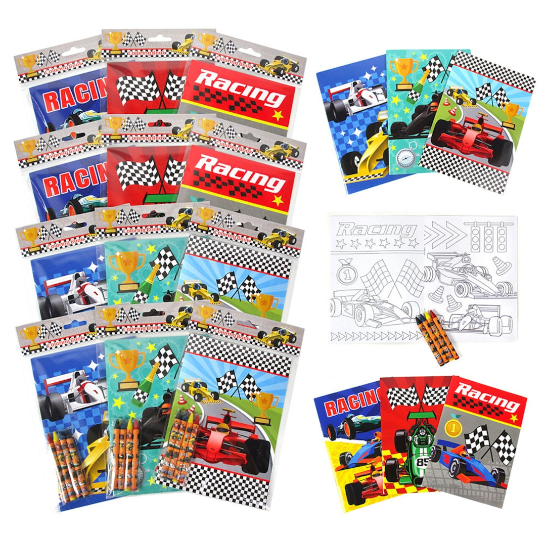 F1 Racing Car Coloring Books With Crayons Party Favors - Etsy