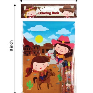 Western Cowboy Cowgirl Party Coloring Books With Crayons Party Favors ...