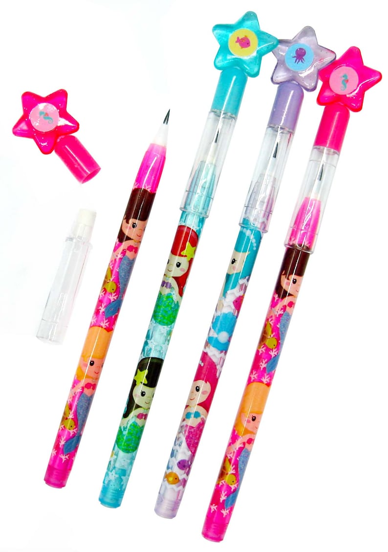 24 Pcs Mermaid Multi Point Pencils - Etsy