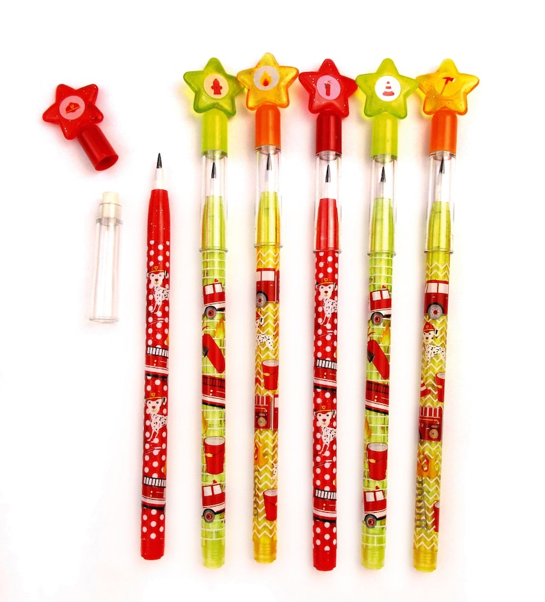 24 Pcs Firefighter Firetruck Multi Point Pencils - Etsy