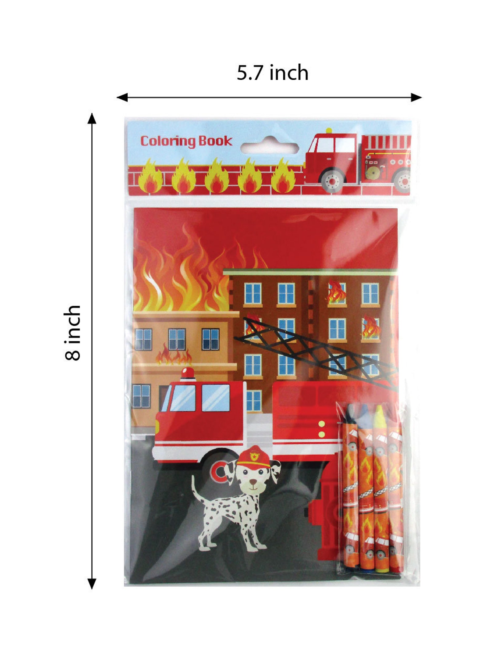 Firefighter Fire Truck Coloring Books With Crayons Party Favors - Etsy