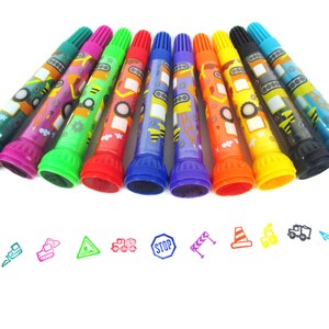 Construction Vehicles Stamp Marker Set, Set of 10 - Etsy