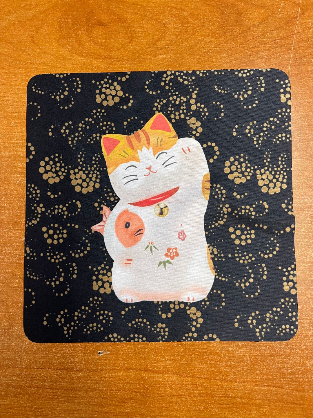 Maneki-neko Lucky Cat, Black Microfiber Cloth - Etsy