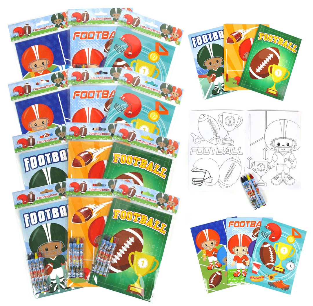 Football Party Coloring Books With Crayons Party Favors - Etsy