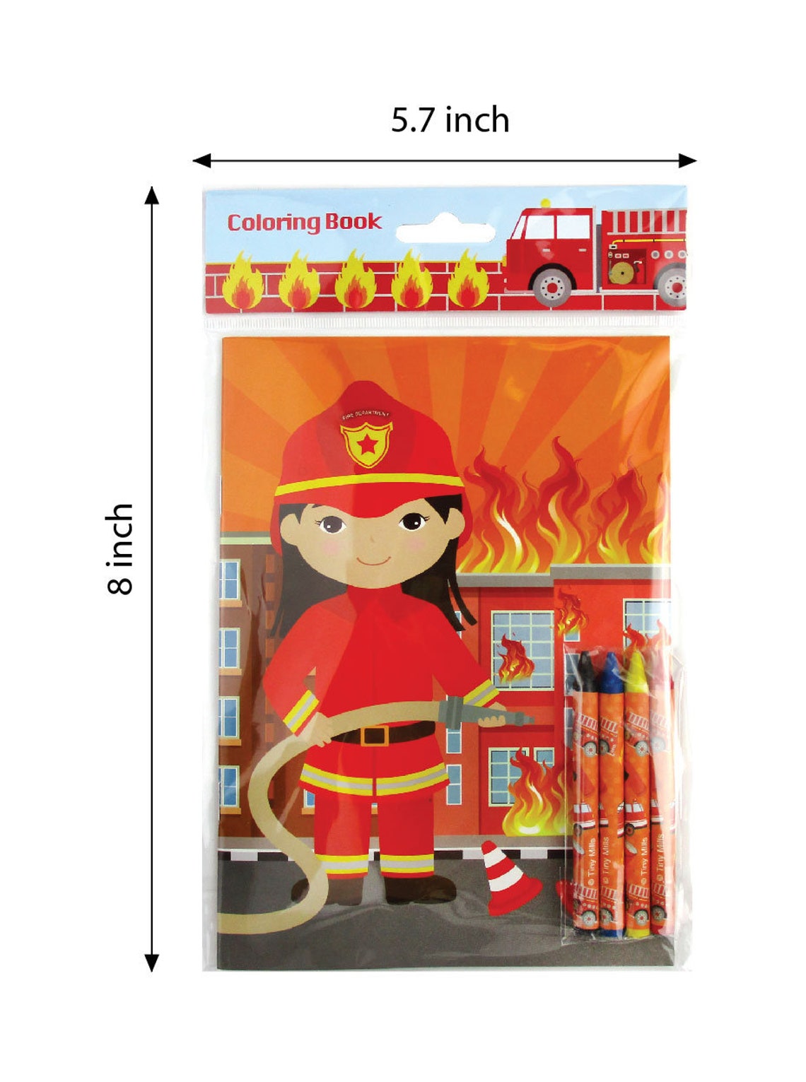 Firefighter Fire Truck Coloring Books With Crayons Party - Etsy