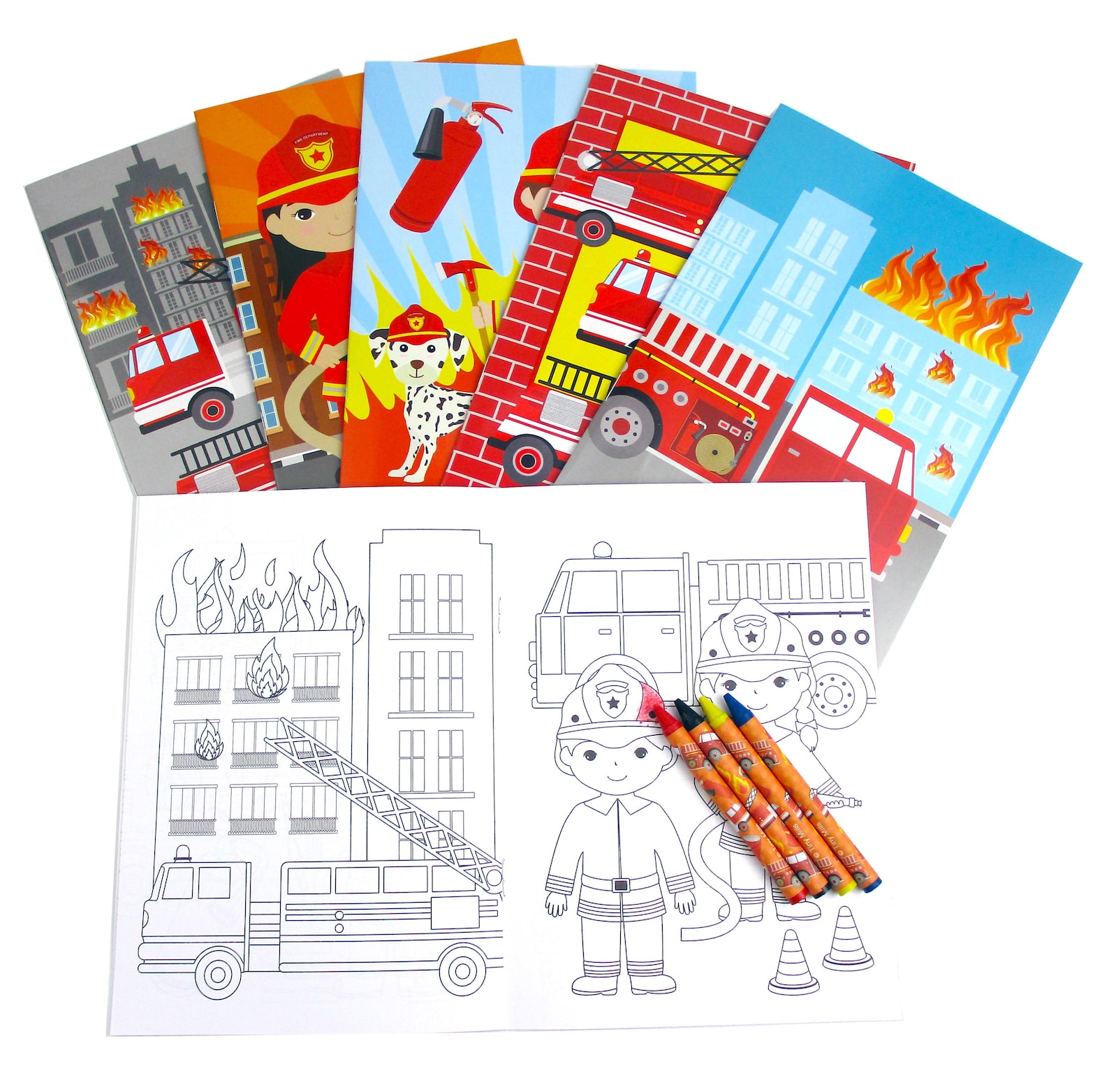 Firefighter Fire Truck Coloring Books With Crayons Party Favors - Etsy
