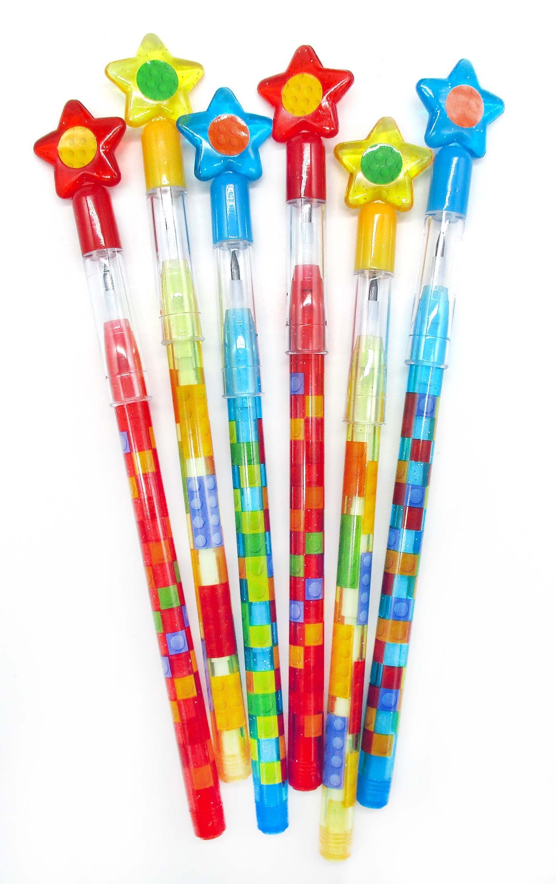 24 Pcs Building Blocks Brick Multi Point Pencils - Etsy