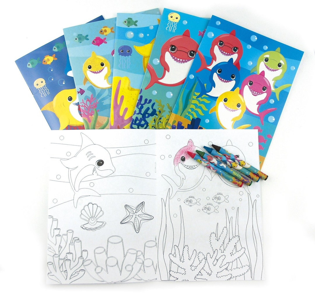 Shark Family Coloring Books With Crayons Party Favors - Etsy