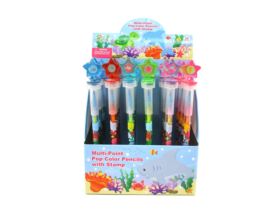 Ocean Turtle Sealife Stackable Crayon With Stamp Topper - Etsy