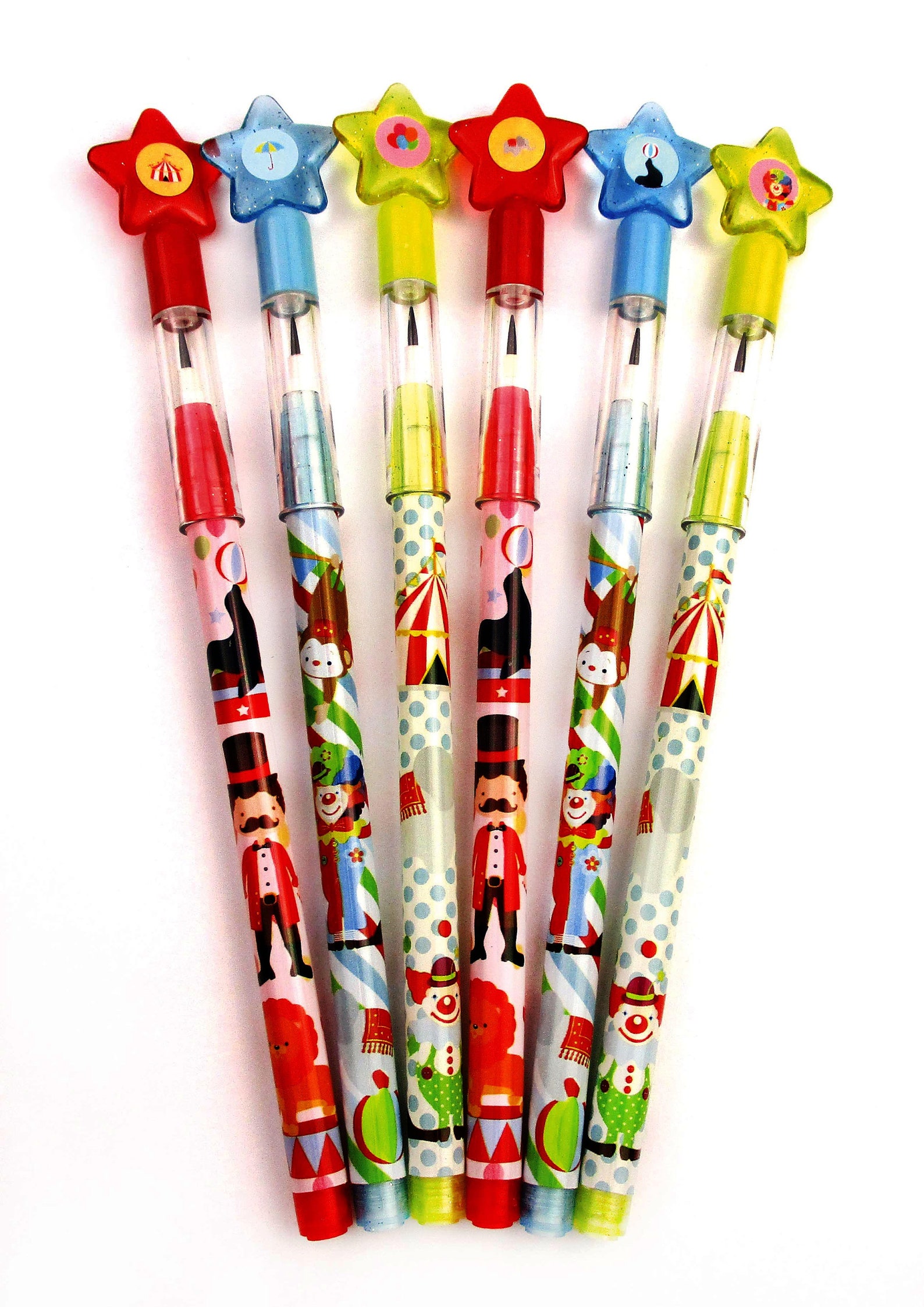 24 Pcs Circus and Carnival Multi Point Pencils - Etsy
