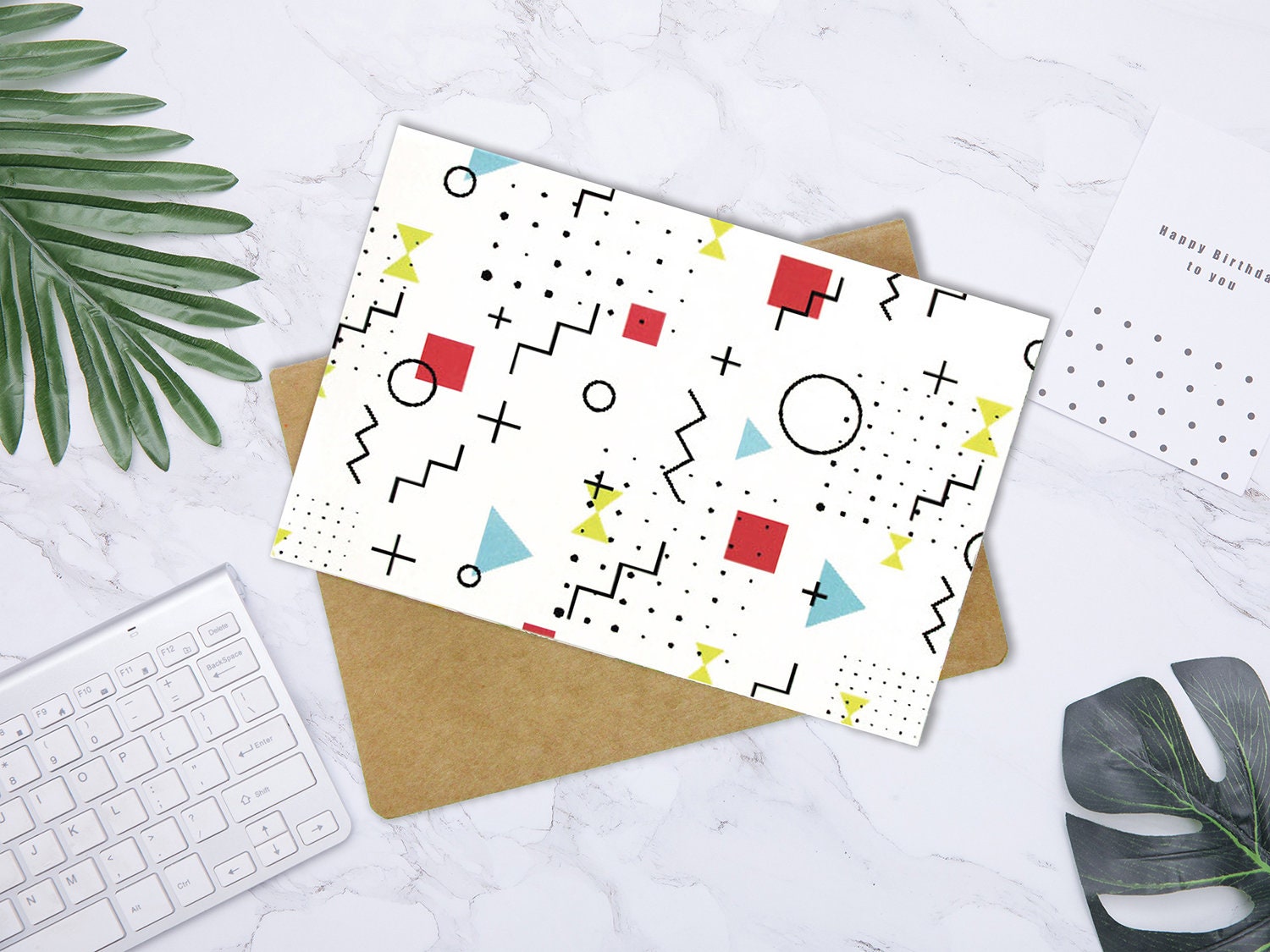 Retro 80s Rainbow Geometrical Designs All Occasion Assorted - Etsy