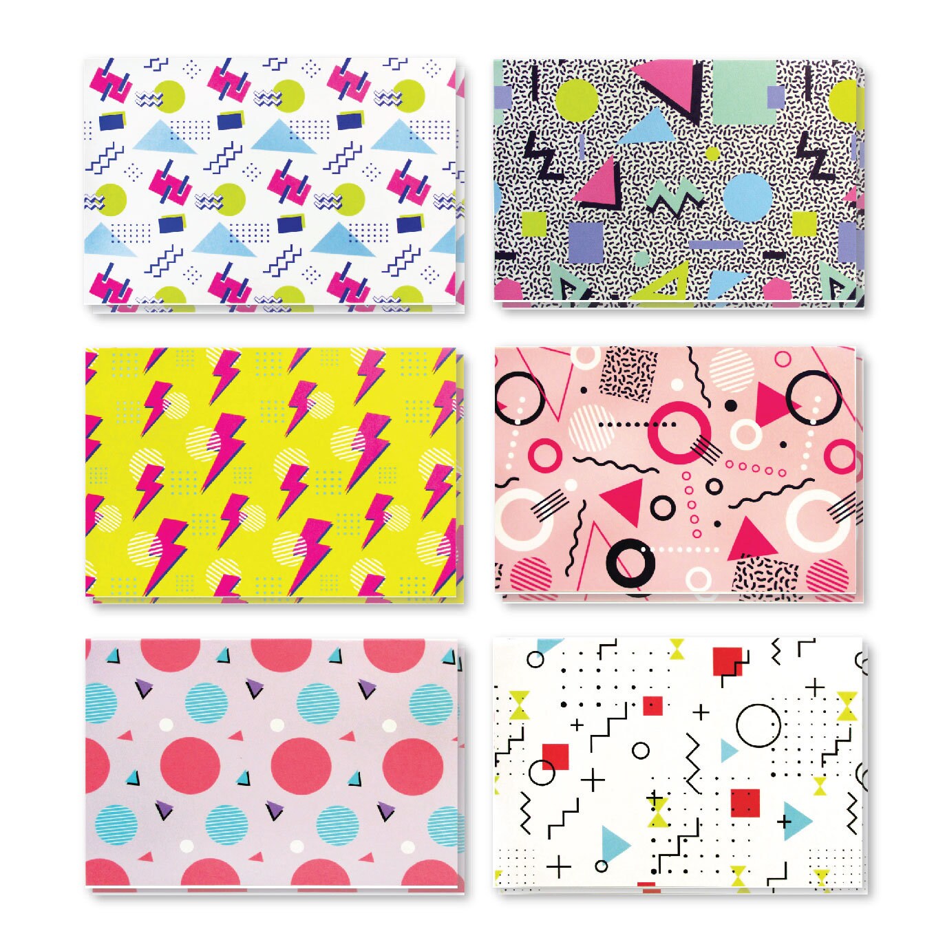 Retro 80s Rainbow Geometrical Designs All Occasion Assorted - Etsy