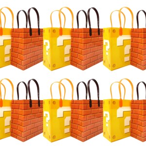 Video Game Coin Box and Brick Wall Party Favor Bag Treat Bags - Etsy