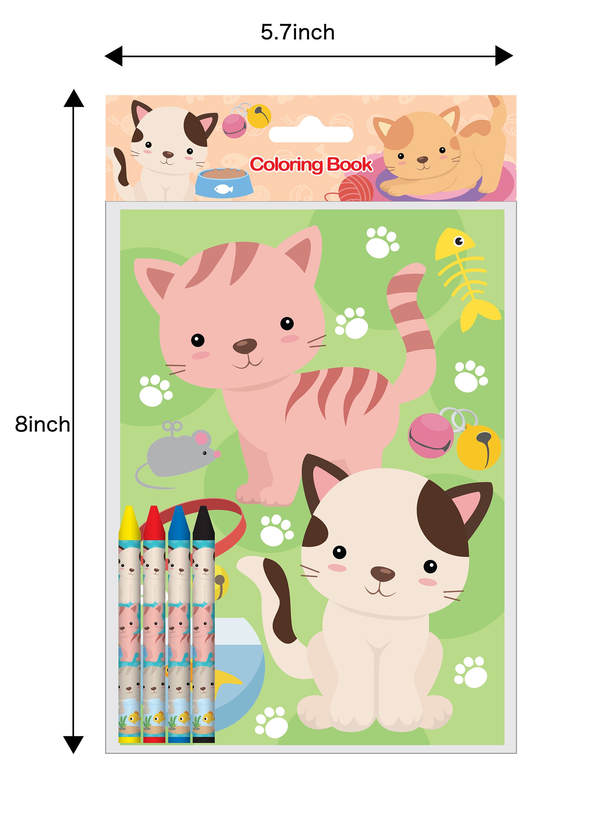 Cat and Kitten Coloring Books With Crayons Party Favors - Etsy