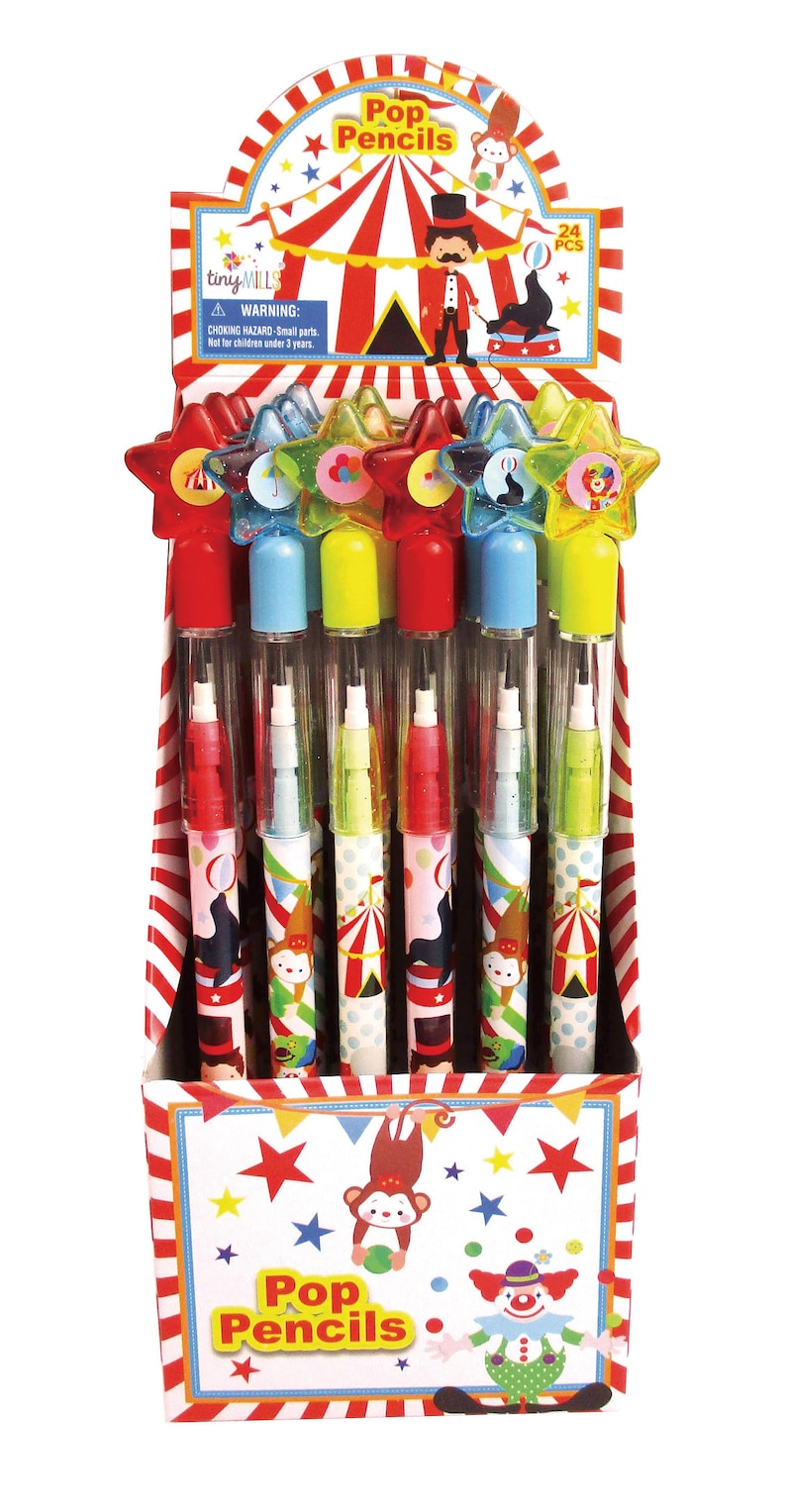 24 Pcs Circus and Carnival Multi Point Pencils - Etsy