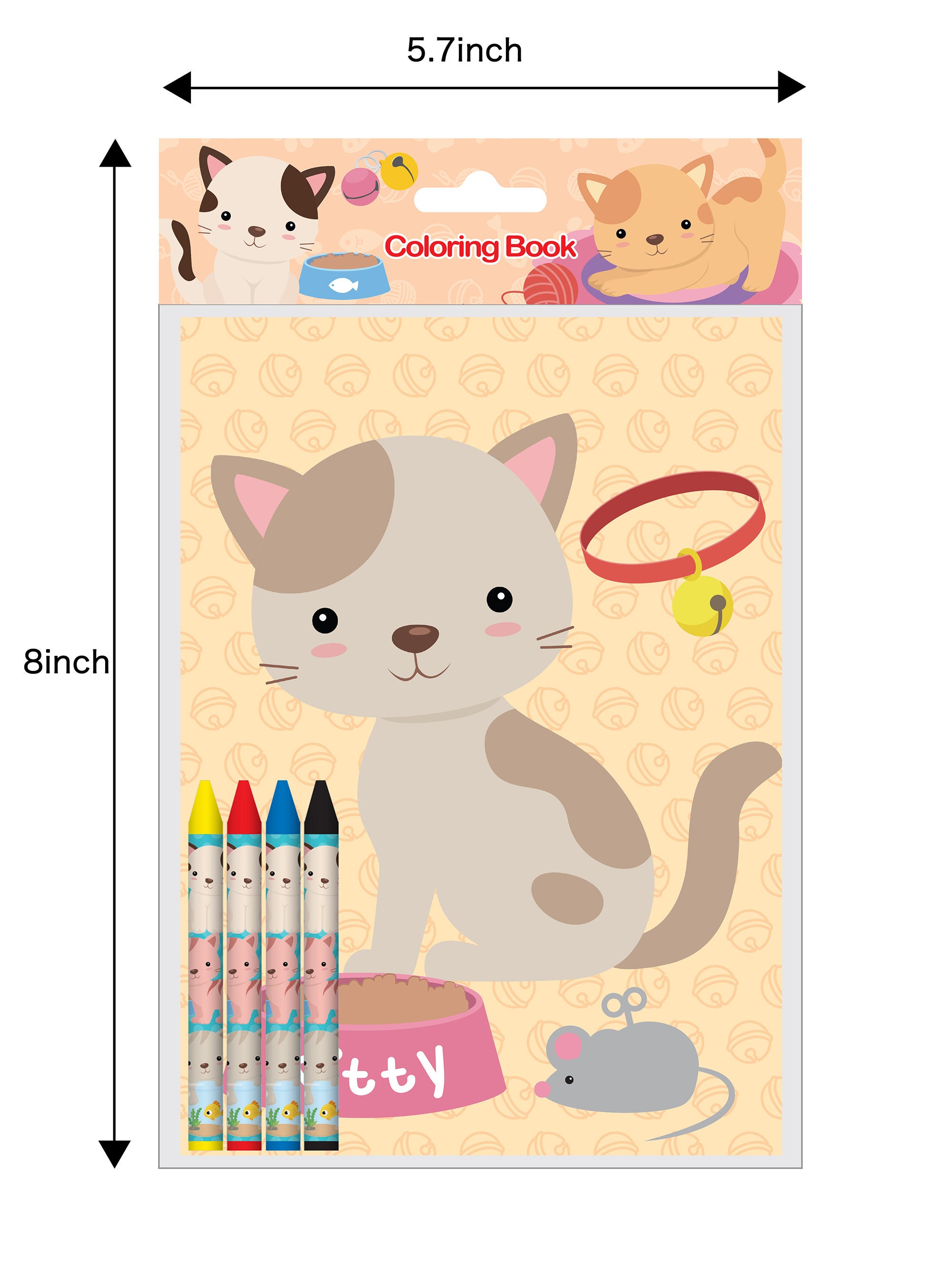 Cat and Kitten Coloring Books With Crayons Party Favors - Etsy