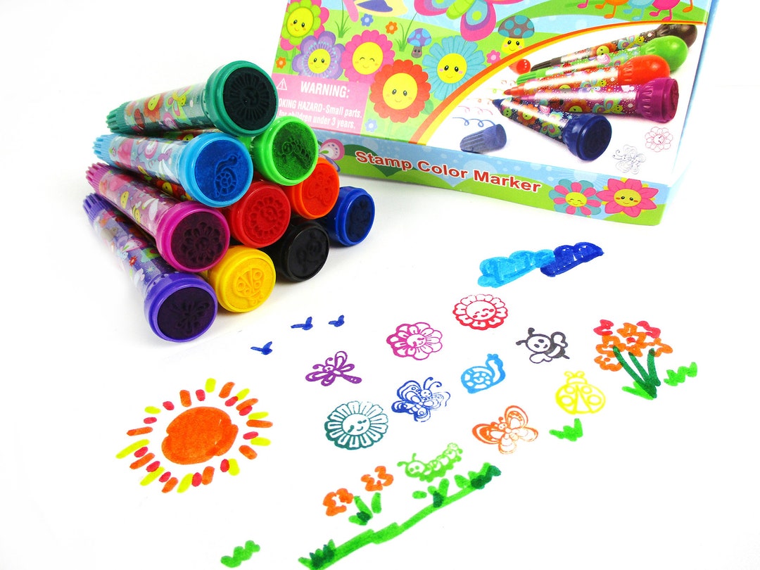 Spring Flower Stamp Marker Set, Set of 10 - Etsy
