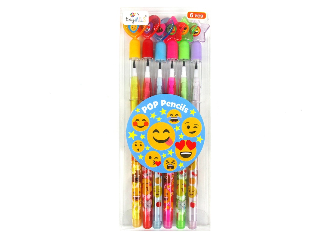 6 Pcs Emoji Emoticon Multi Point Pencils - Etsy