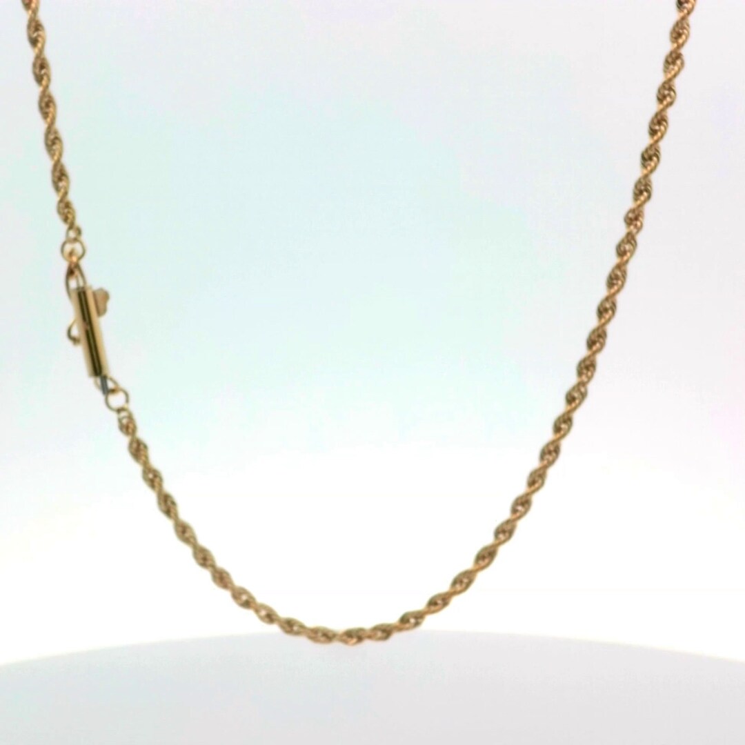 Our 14k Yellow Gold Solid Core Rope is 18 in Length and 3.18mm in Width ...