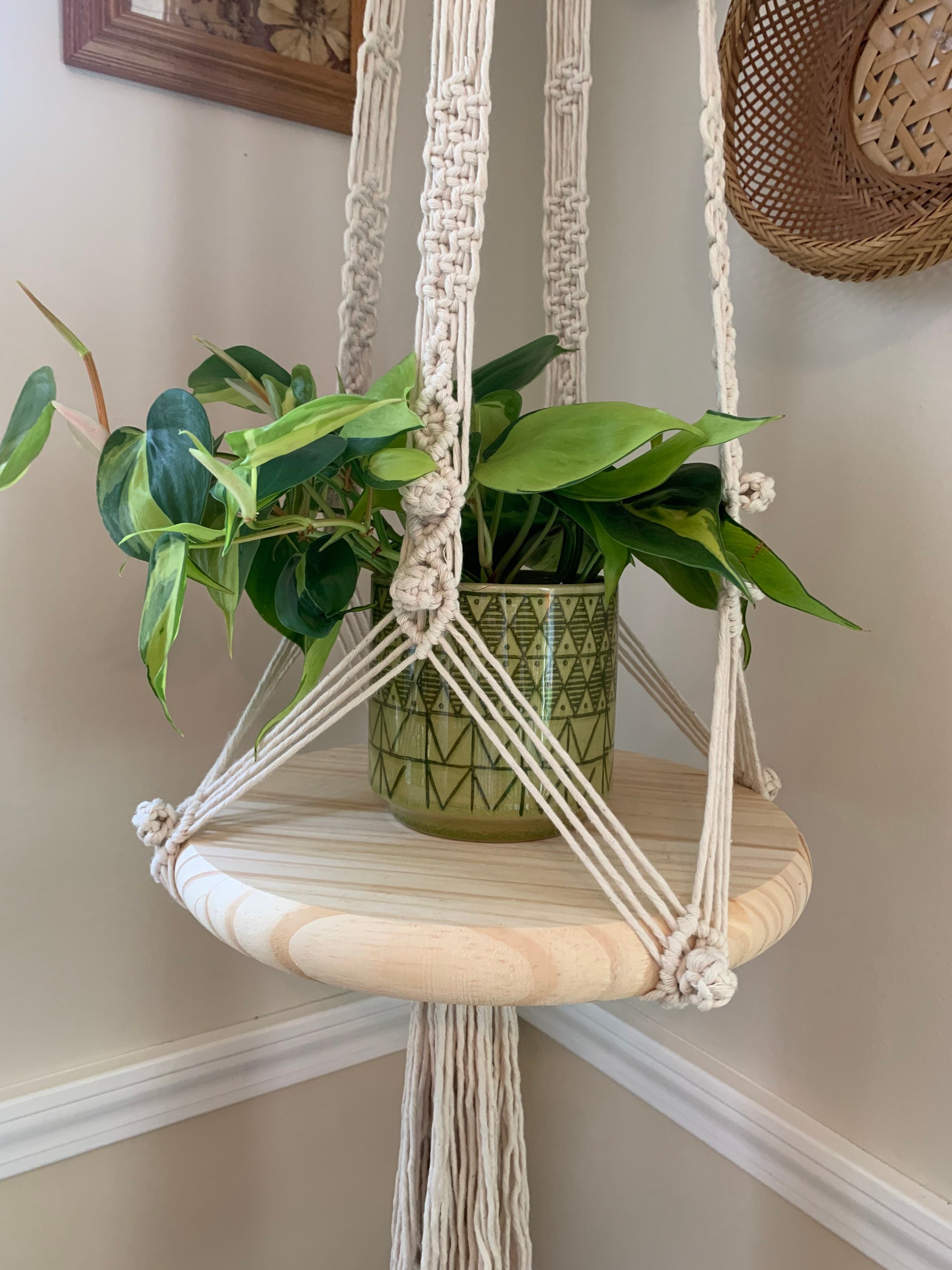 Natural Macrame Hanging Table - Etsy