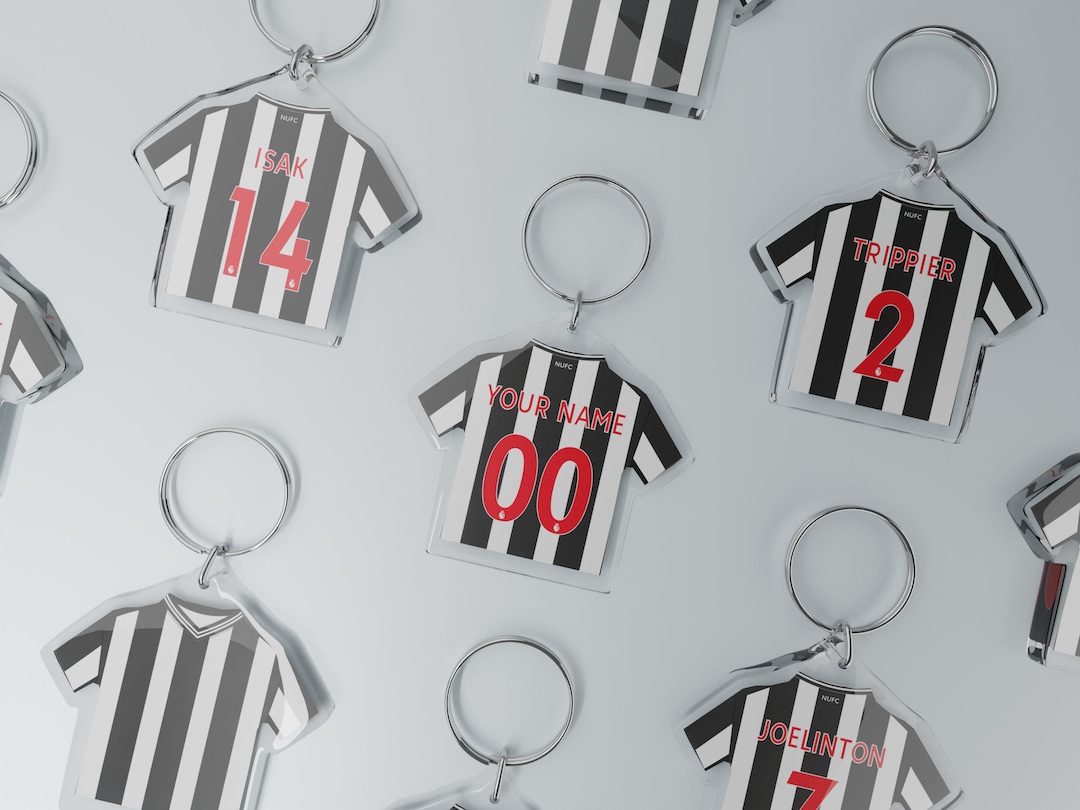 Personalised Newcastle Football Shirt Keychain Customisable Fan ...