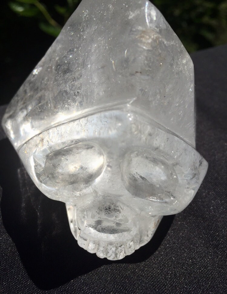 Grim Reaper Quartz Crystal Skull Carving - Etsy